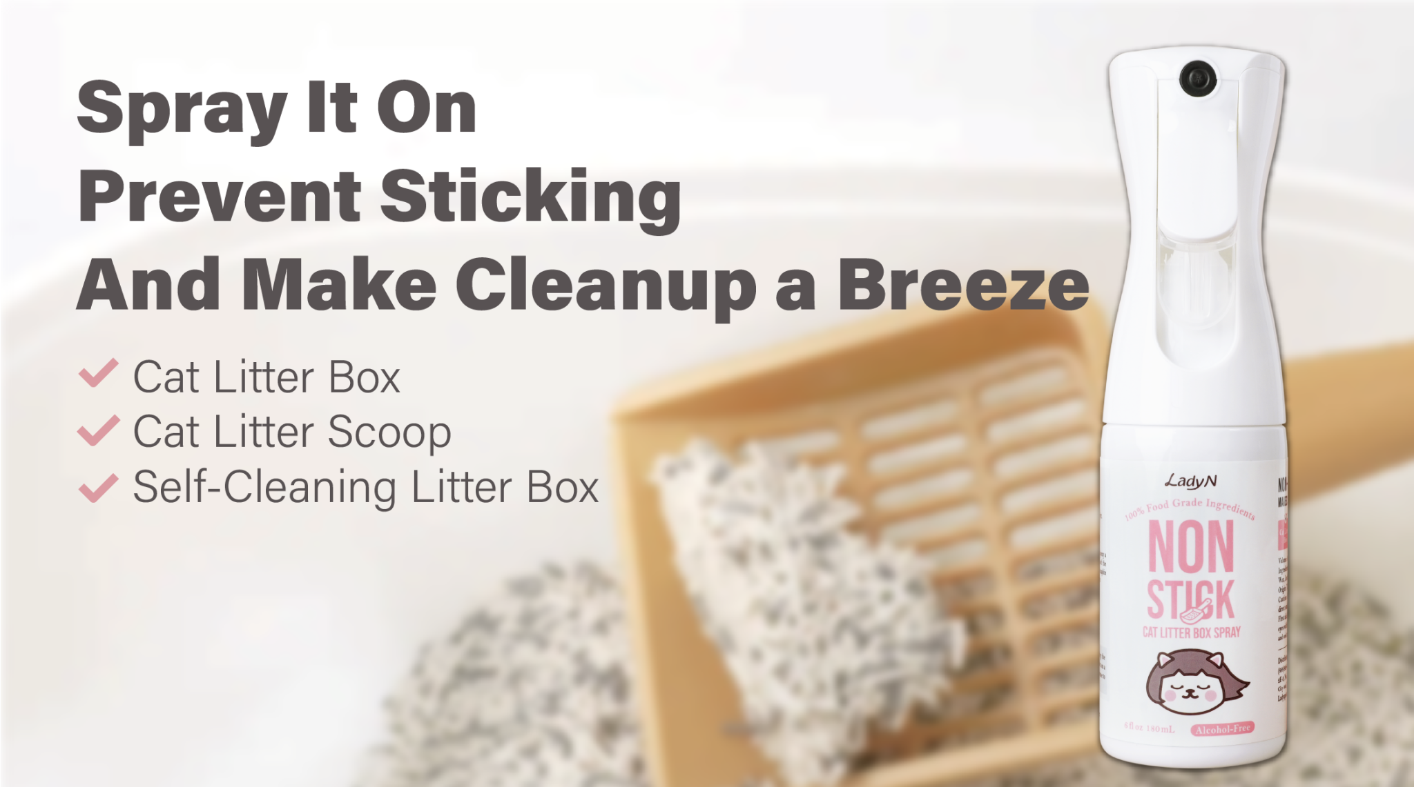 Lady N－Non-Stick Cat Litter Box Spray - Lady N US