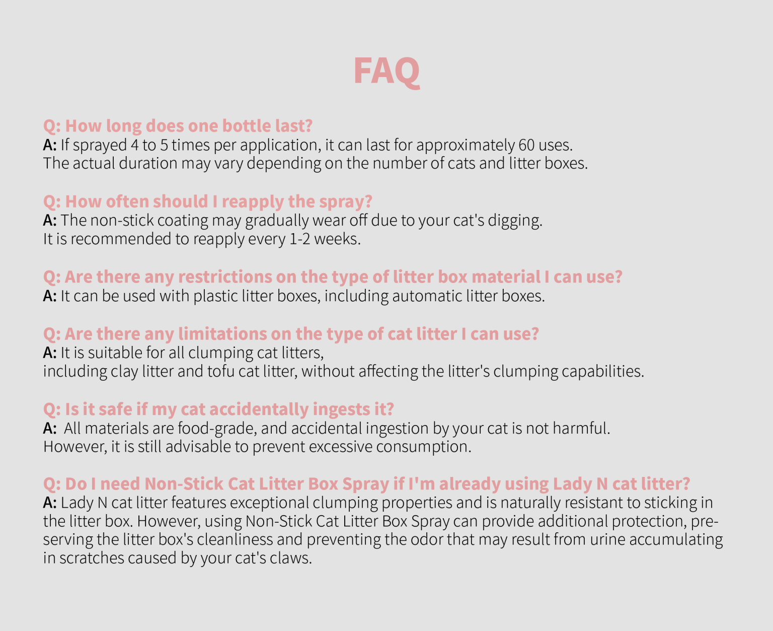 Lady N－Non-Stick Cat Litter Box Spray - Lady N US
