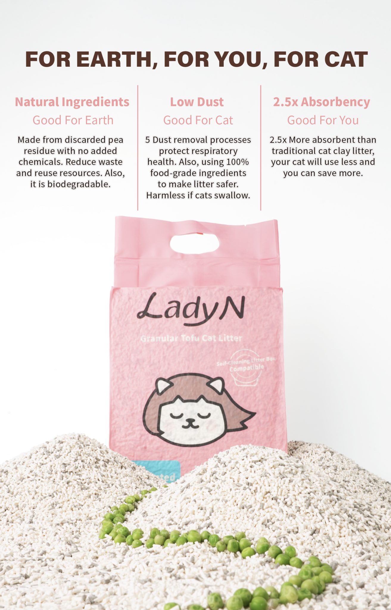 Granular Tofu Cat Litter - Lady N US